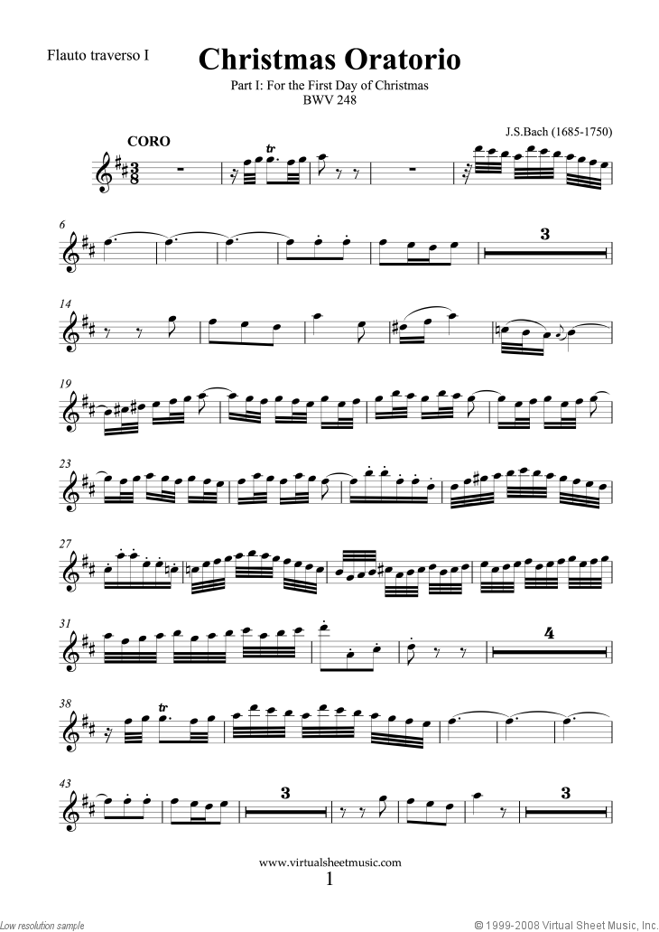 Christmas Oratorio, part I (parts) sheet music for choir and orchestra
