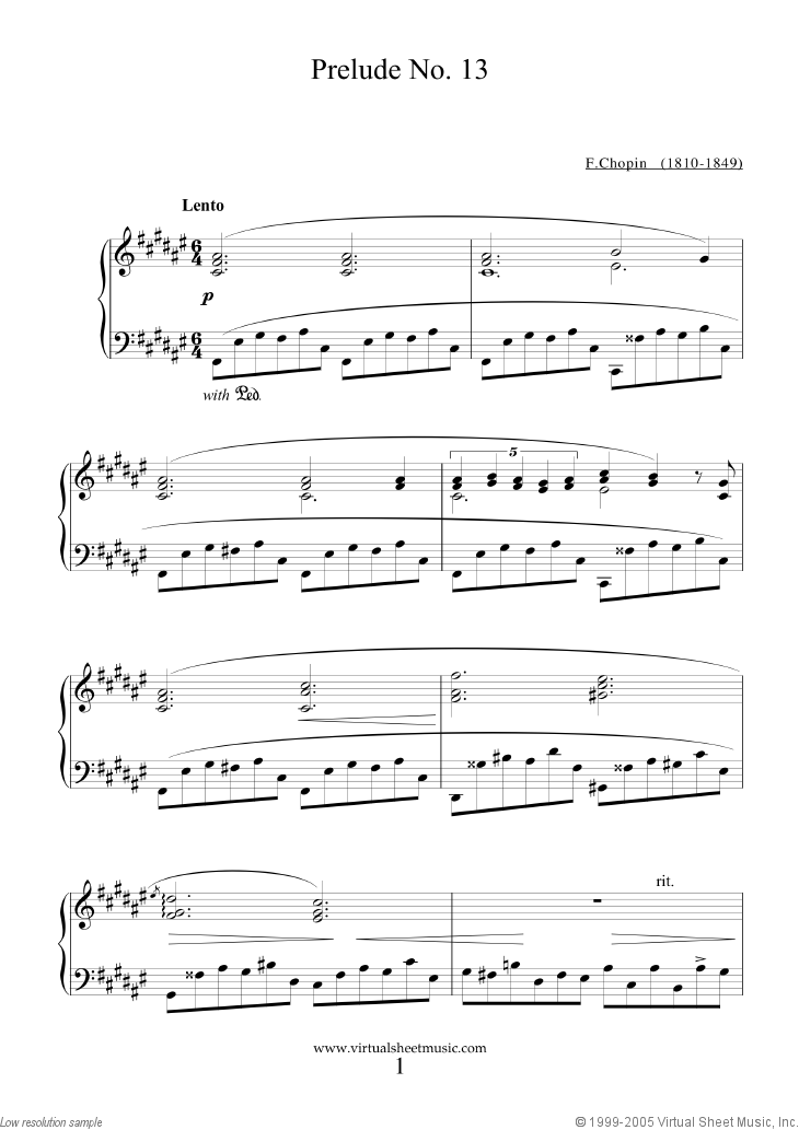 Preludes Op.28 No.13-24 sheet music for piano solo (PDF)