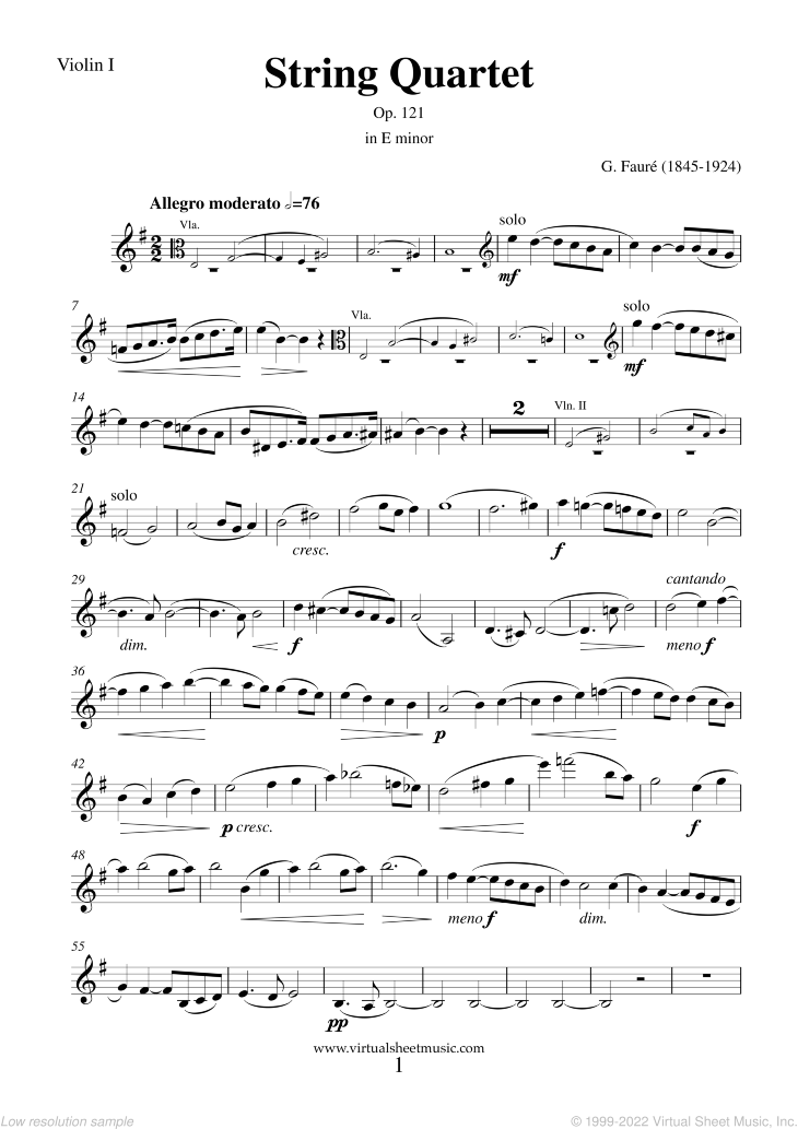 String Quartet in E minor Op. 121 (parts) sheet music (PDF)