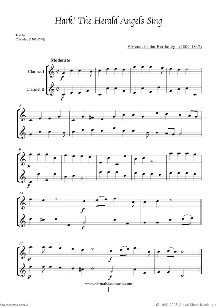 Easy Christmas Clarinet Duets Sheet Music Songs (PDF), collection 2