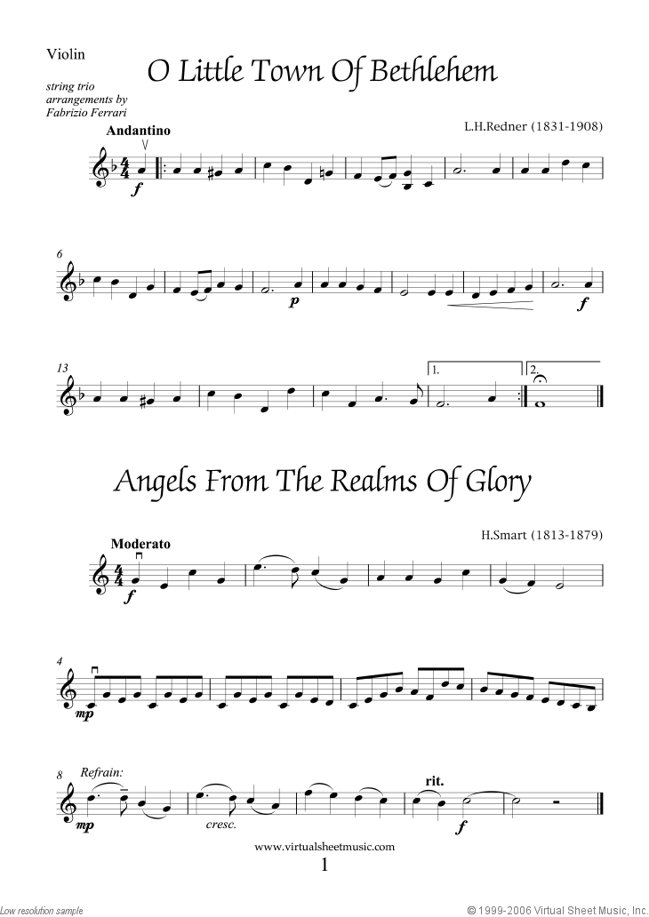 Easy Christmas String Trio Sheet Music Carols & Songs (PDF), collection 3