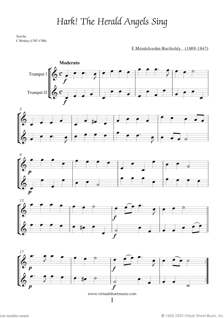 Christmas Trumpet Duets Sheet Music Songs & Carols (PDF), collection 2