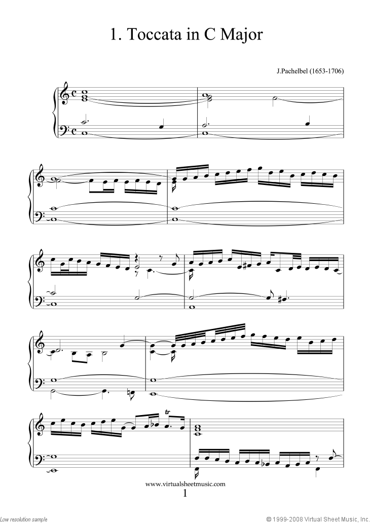 Toccatas sheet music for organ solo (PDF)