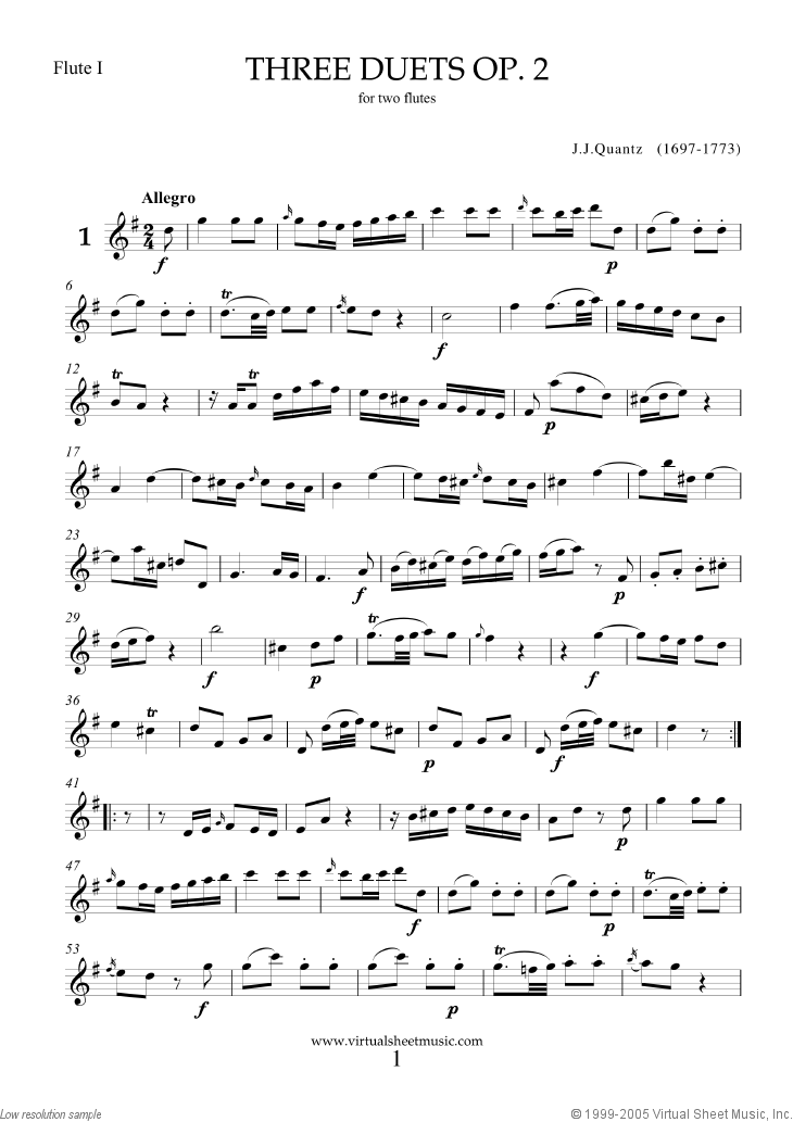 Three Duets Op.2 sheet music for two flutes (PDF-interactive)