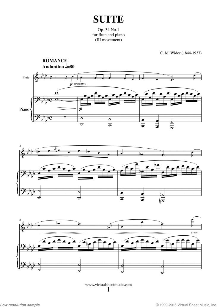 Flute Suite Op.34 No.1, 3rd movement sheet music (PDF)