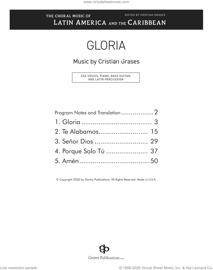 Gloria sheet music (complete collection) for orchestra/band (PDF)