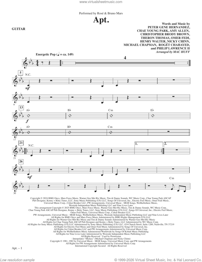 APT. (arr. Mac Huff) (complete set of parts) sheet music for orchestra ...