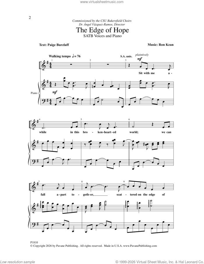 The Edge Of Hope sheet music for choir (SATB: soprano, alto, tenor, bass)