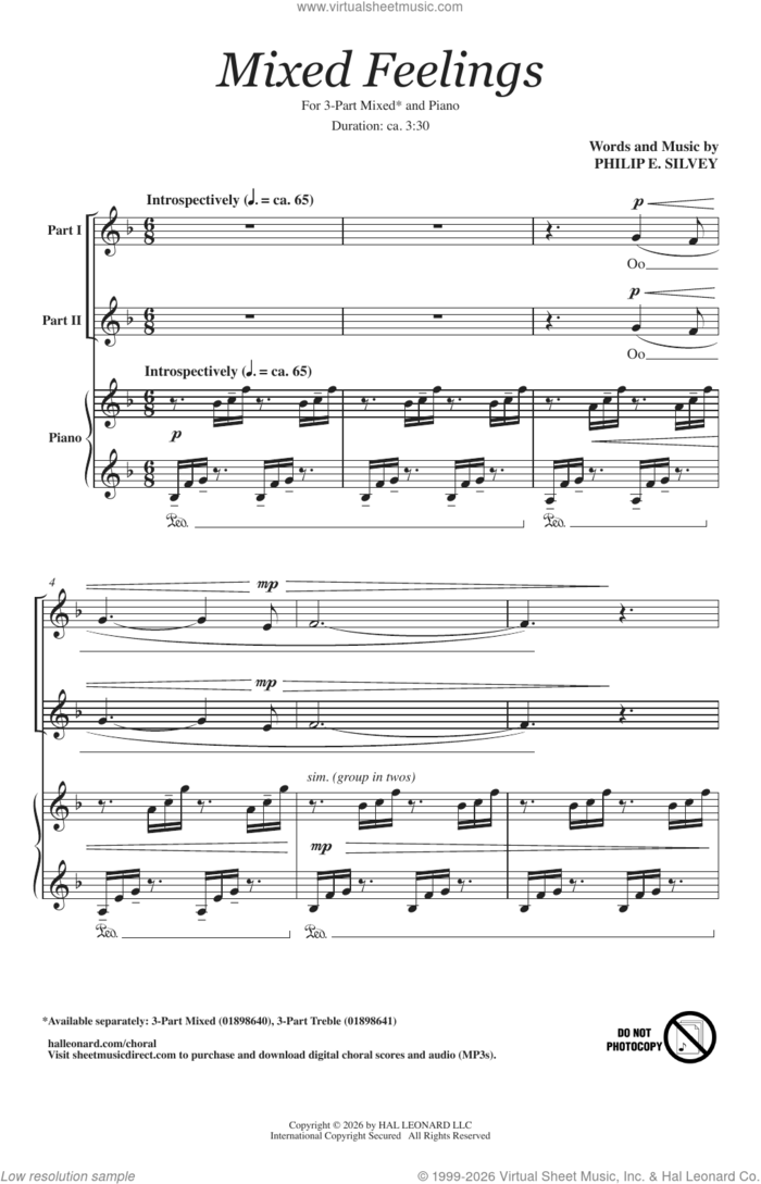 Mixed Feelings sheet music for choir (3-Part Mixed) (PDF)