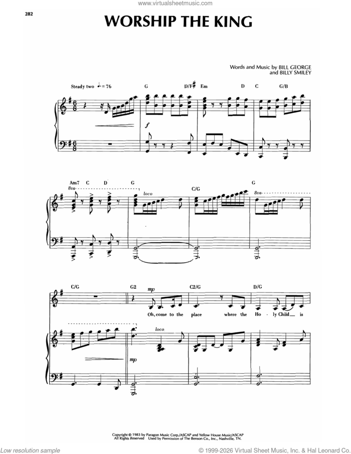 Worship The King sheet music for voice and piano (PDF)