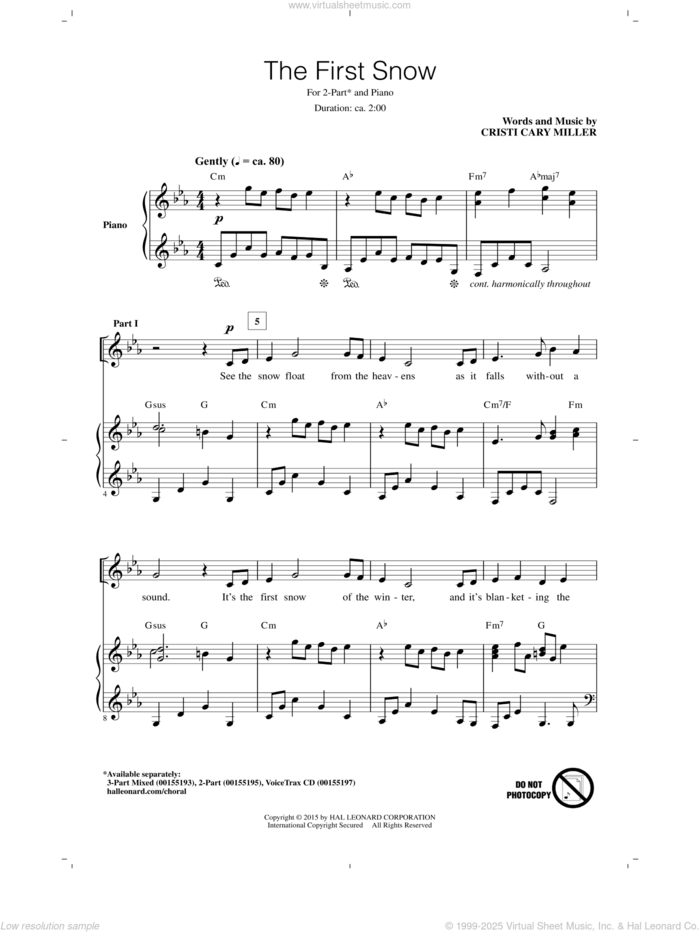 The First Snow sheet music for choir (2-Part) (PDF)