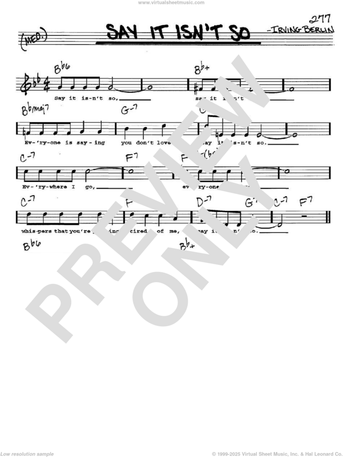 Say It Isn't So sheet music (real book with lyrics) (PDF)