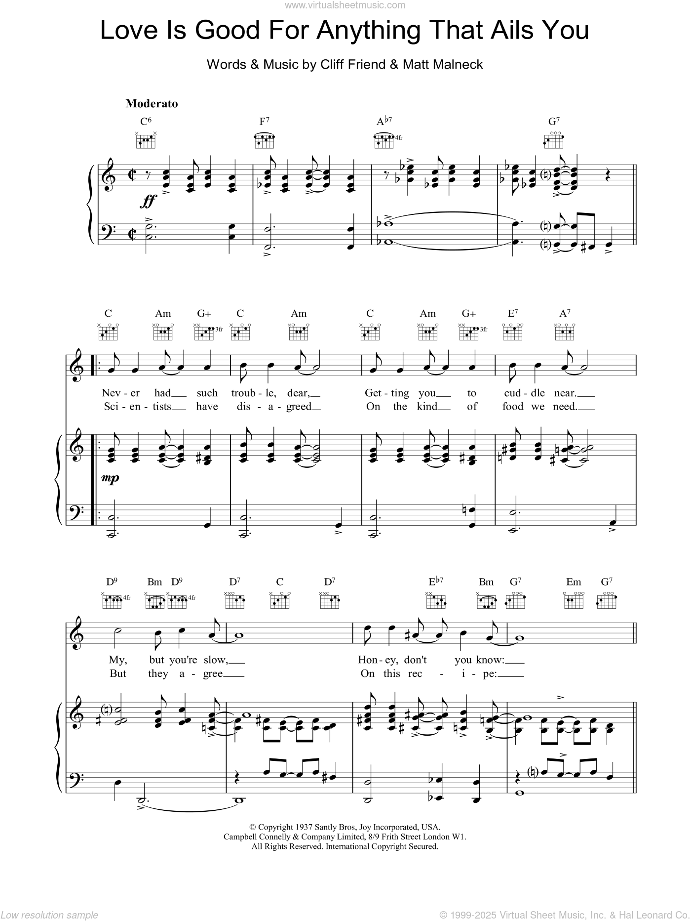 Love Is Good For Anything That Ails You sheet music for voice, piano or ...