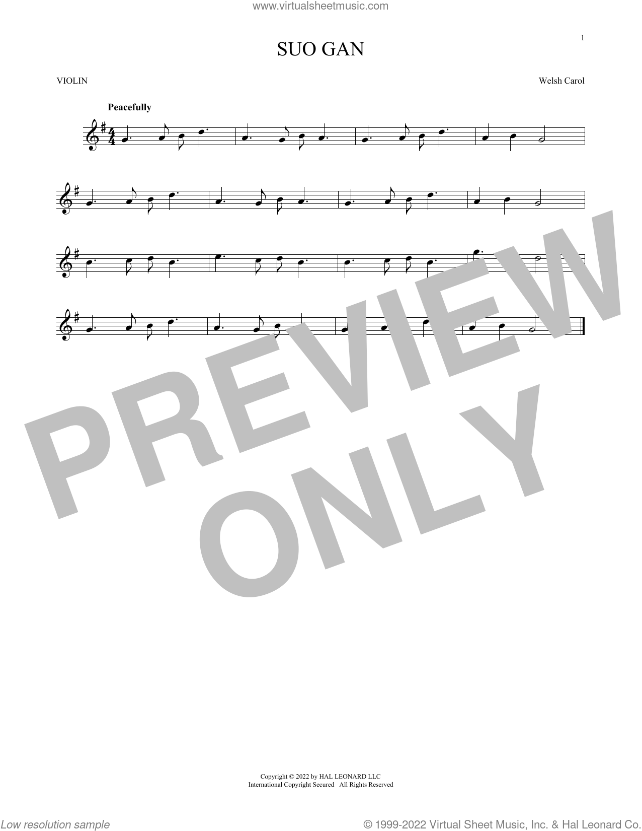 Suo Gan sheet music for violin solo (PDF-interactive)