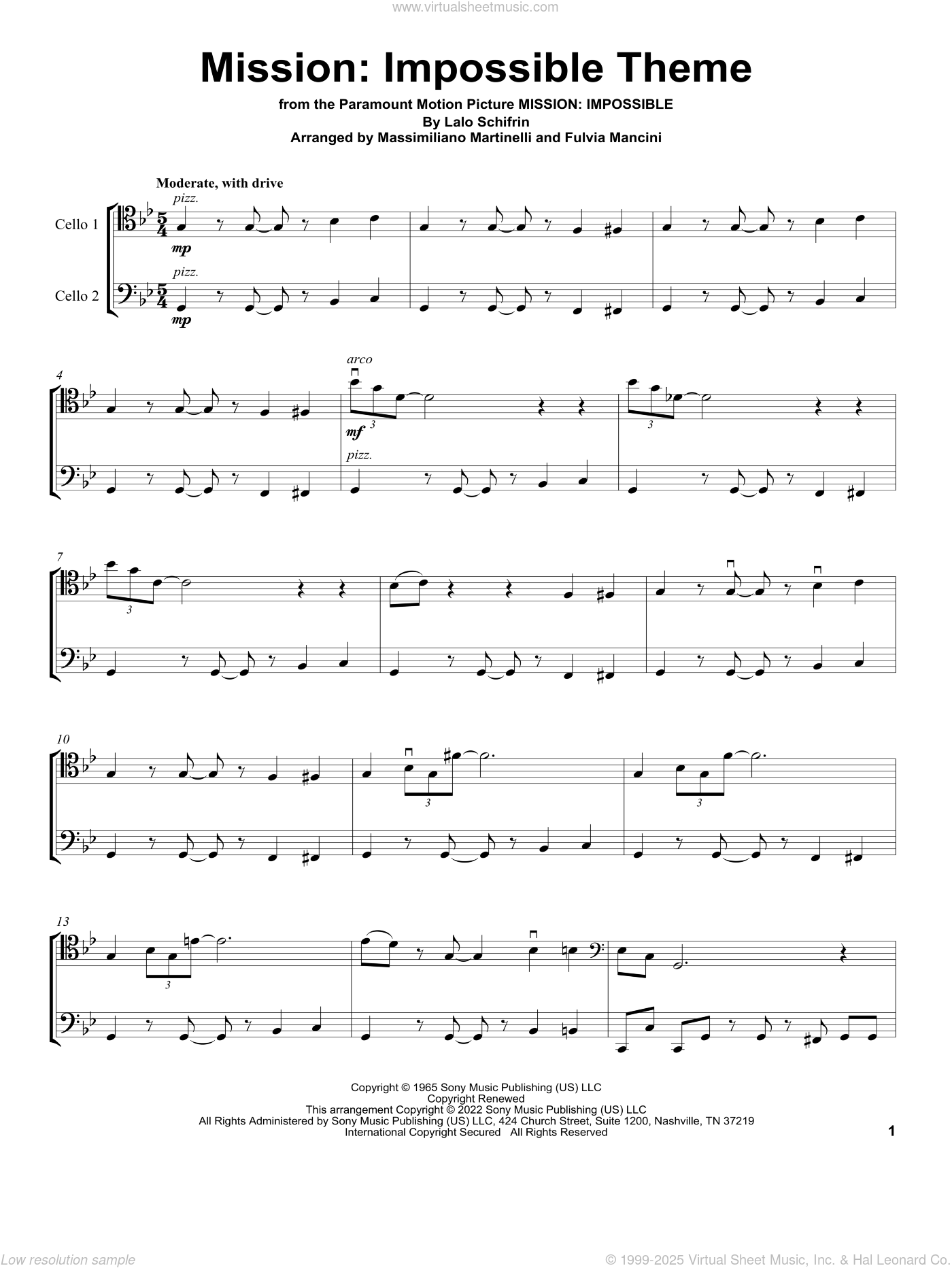 Mission: Impossible Theme (from Mission: Impossible) sheet music for ...