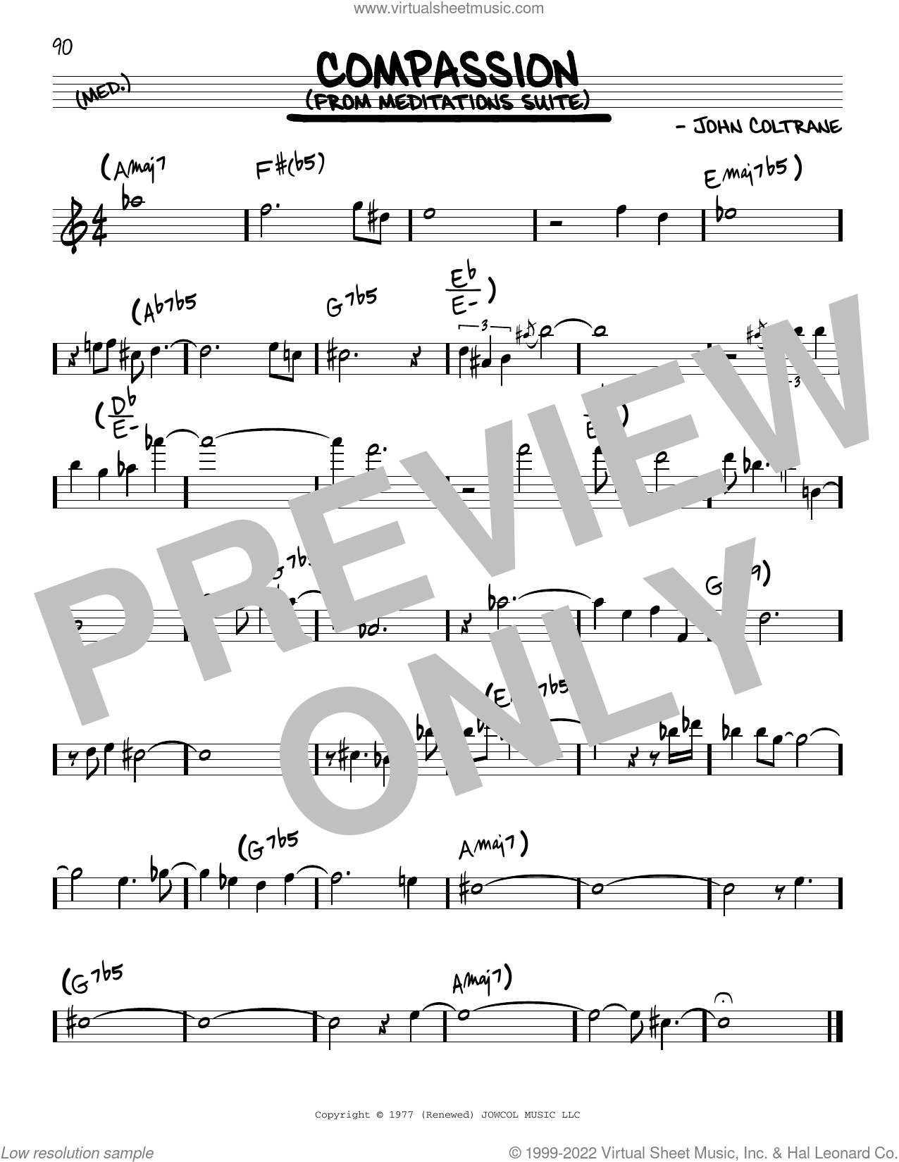 Compassion sheet music (real book - melody and chords) (real book)