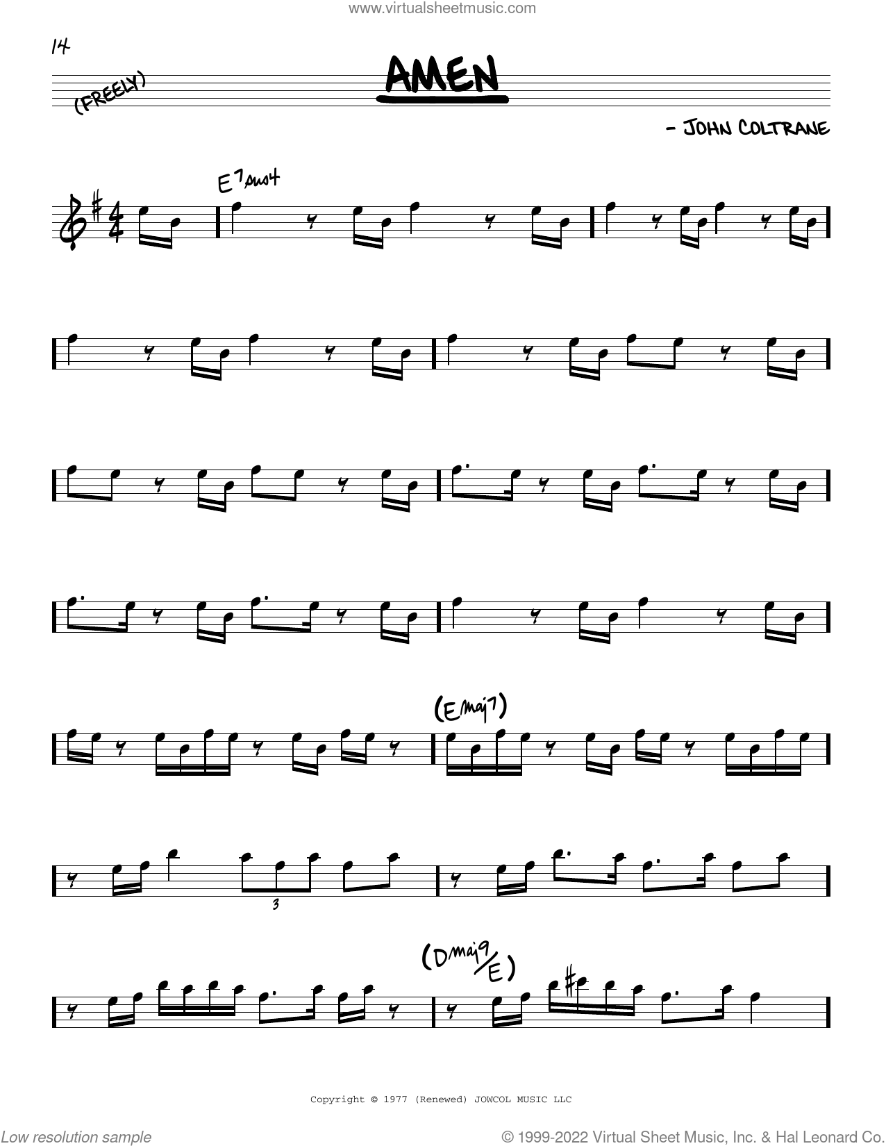 Amen sheet music (real book - melody and chords) (real book)
