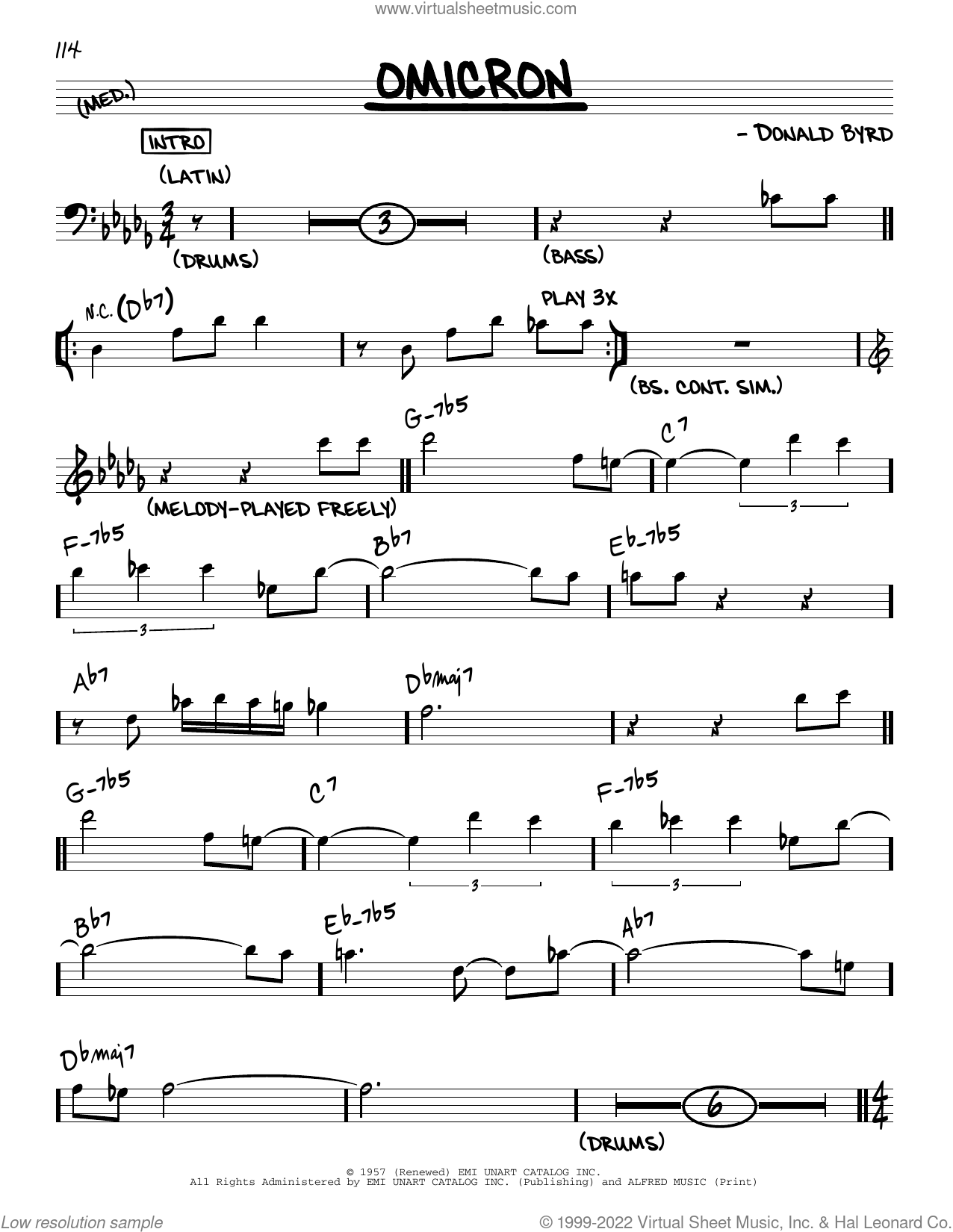 Omicron sheet music (real book - melody and chords) (real book)