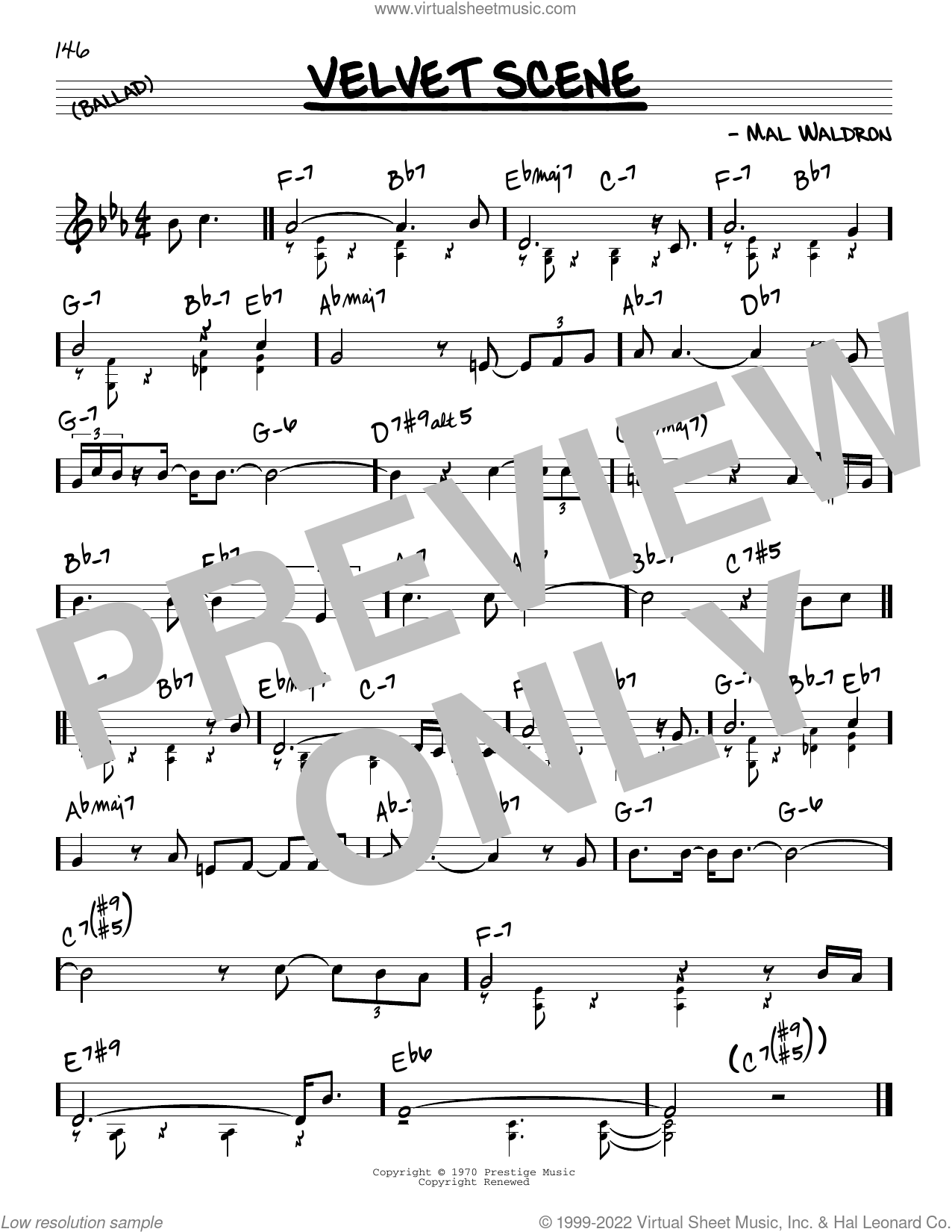 Velvet Scene sheet music (real book - melody and chords) (real book)