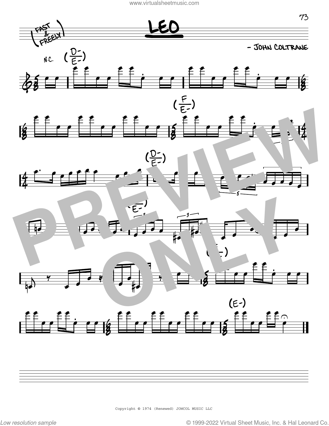 Leo sheet music (real book - melody and chords) (real book) (PDF)