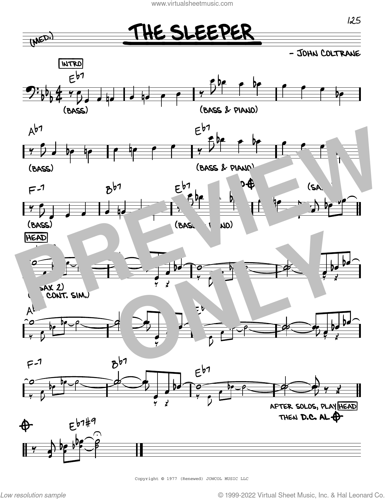 The Sleeper sheet music (real book - melody and chords) (real book)