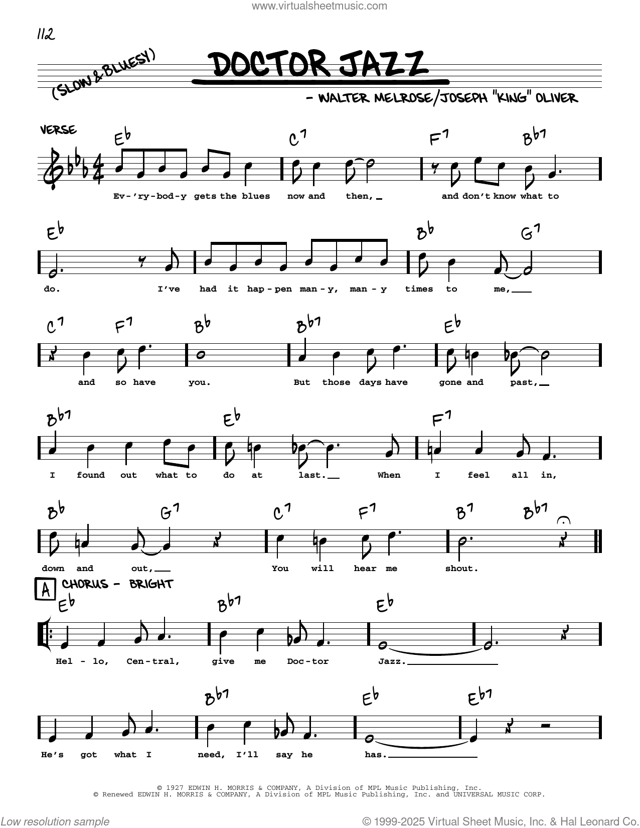 Doctor Jazz sheet music (real book with lyrics) (PDF)