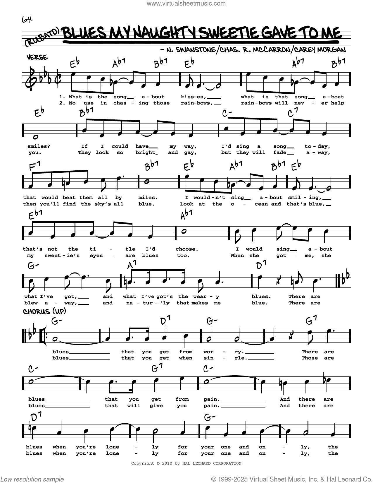 Blues My Naughty Sweetie Gave To Me (arr. Robert Rawlins) sheet music ...