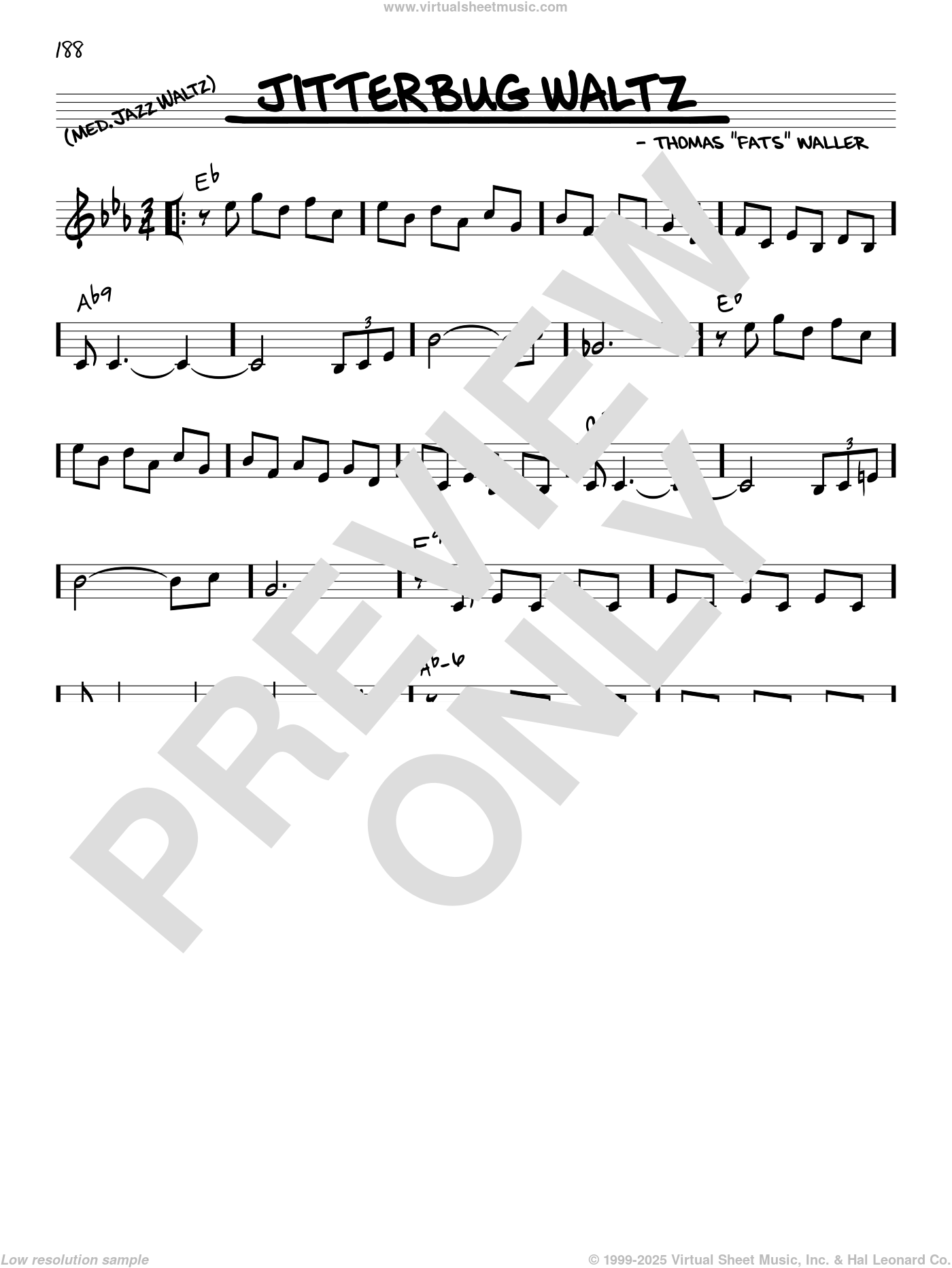 Jitterbug Waltz (arr. Robert Rawlins) sheet music (real book)