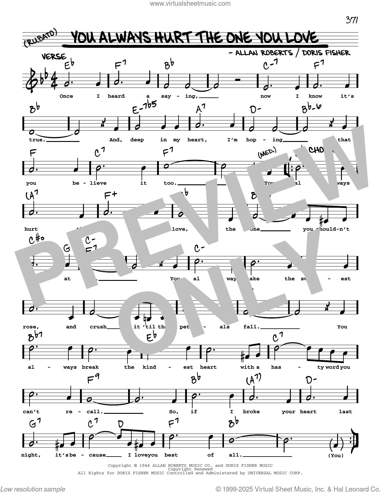 You Always Hurt The One You Love (arr. Robert Rawlins) sheet music ...