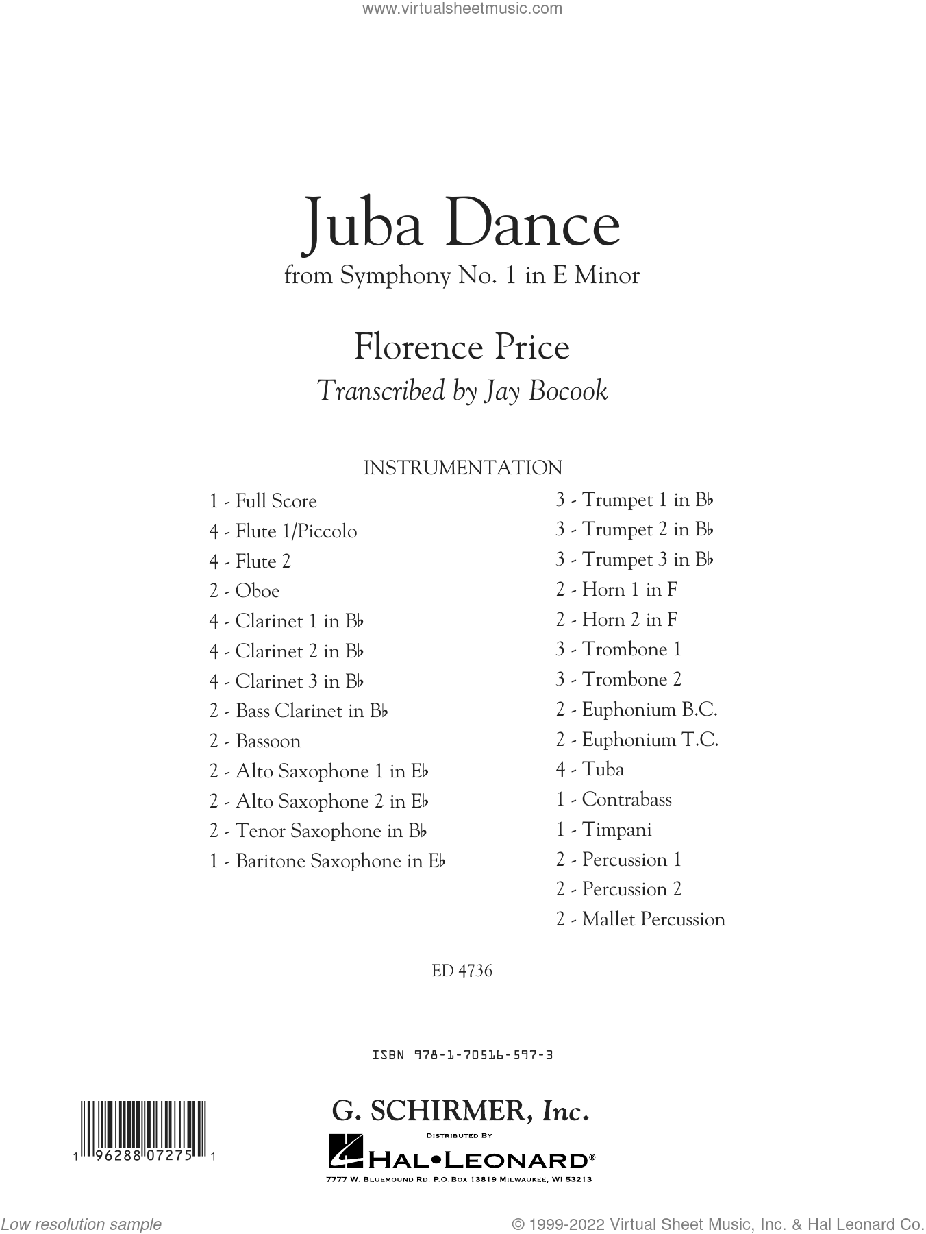 Juba Dance (from Symphony No. 1) (arr. Jay Bocook) sheet music ...