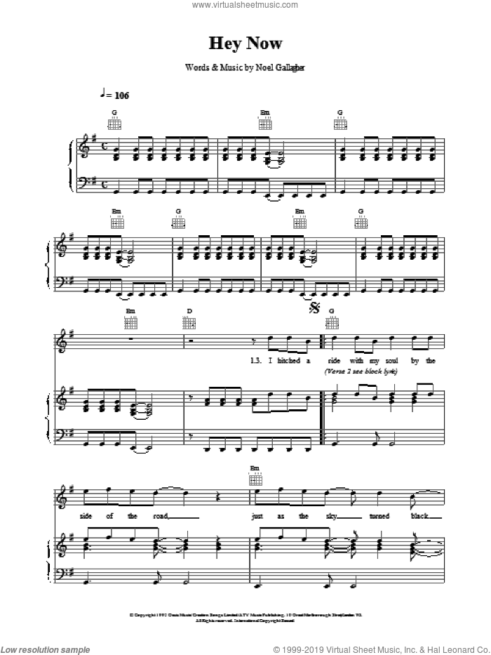 Hey Now! sheet music for voice, piano or guitar (PDF)