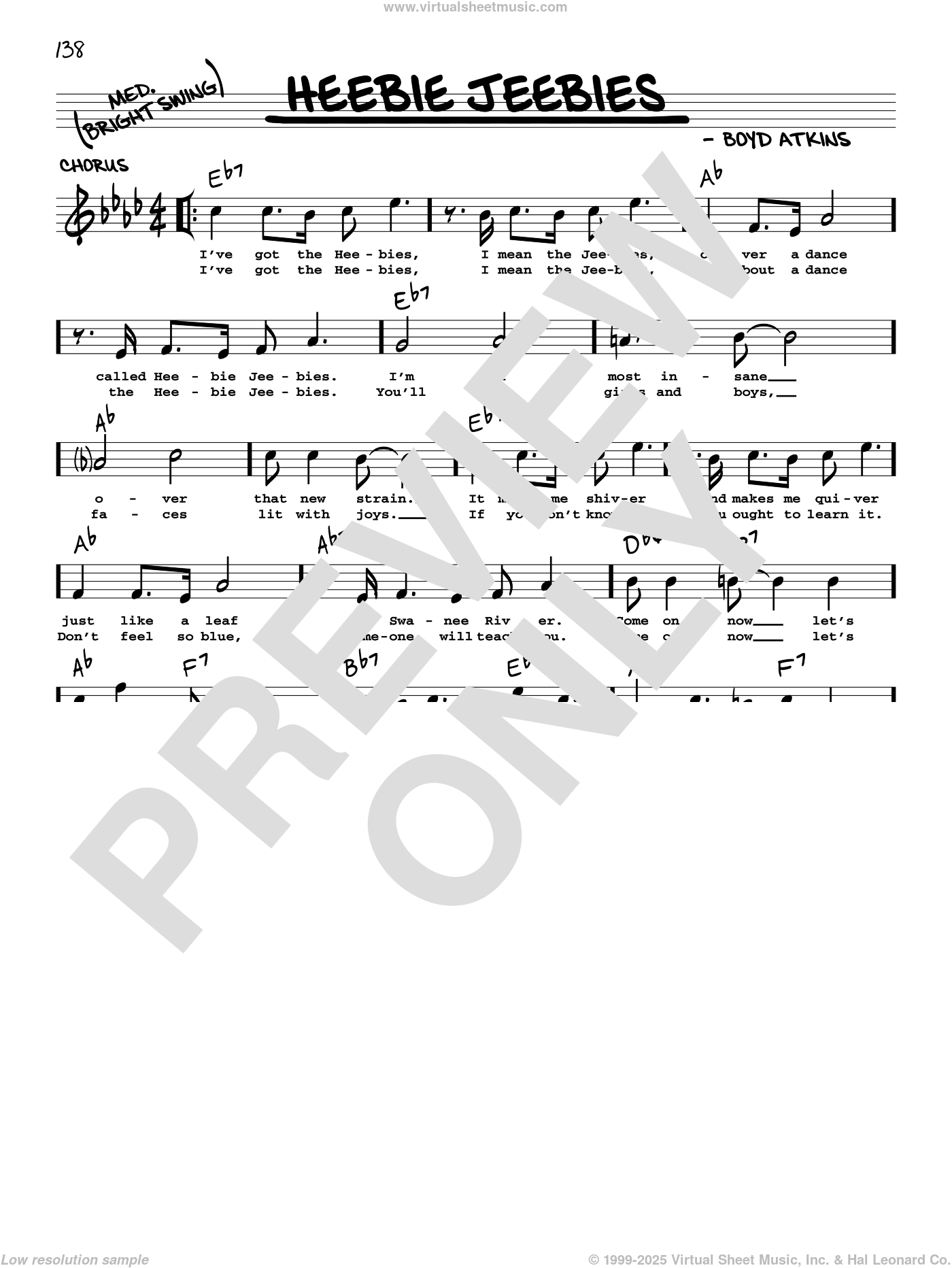 Heebie Jeebies (arr. Robert Rawlins) sheet music (real book with lyrics)