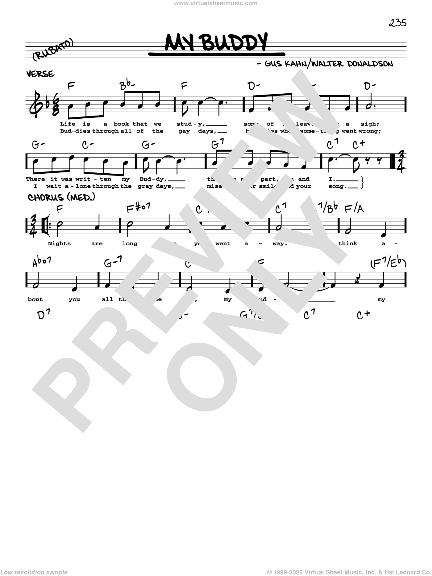 My Buddy (arr. Robert Rawlins) sheet music (real book with lyrics)