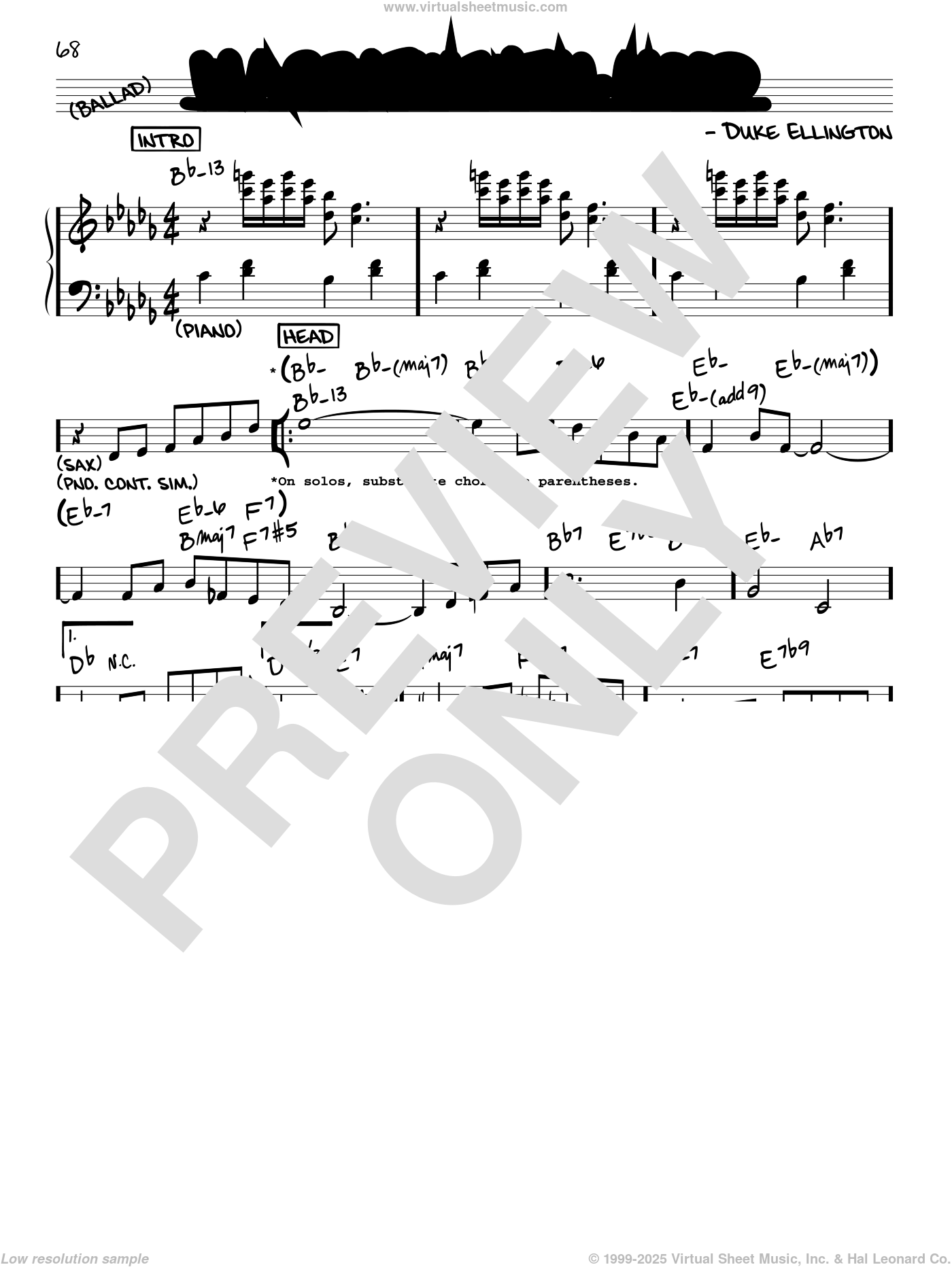 In A Sentimental Mood sheet music (real book - melody and chords) (real ...