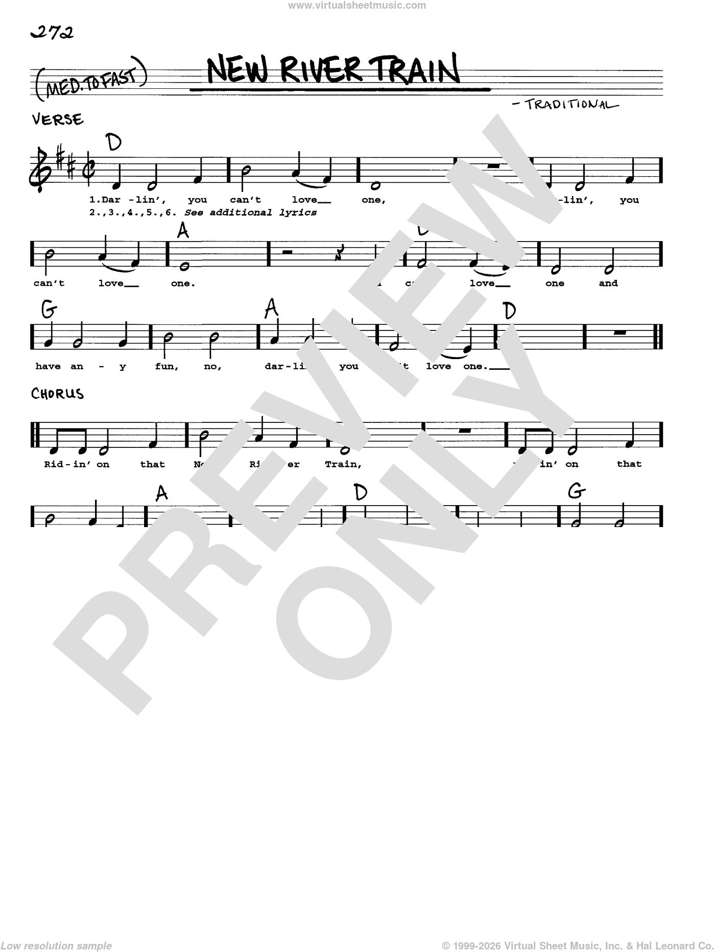 New River Train sheet music (real book with lyrics) (PDF)