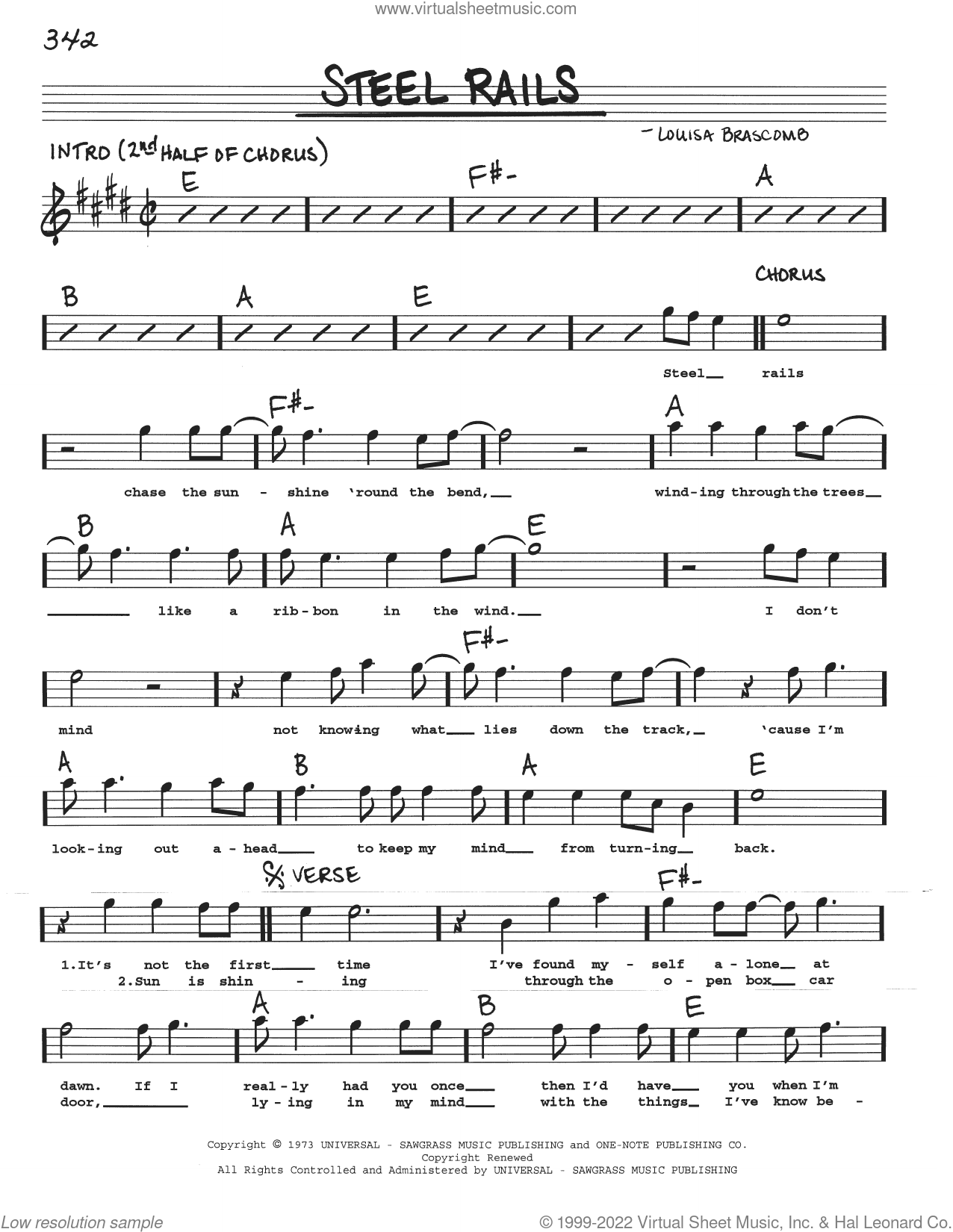 Steel Rails sheet music (real book with lyrics) (PDF)
