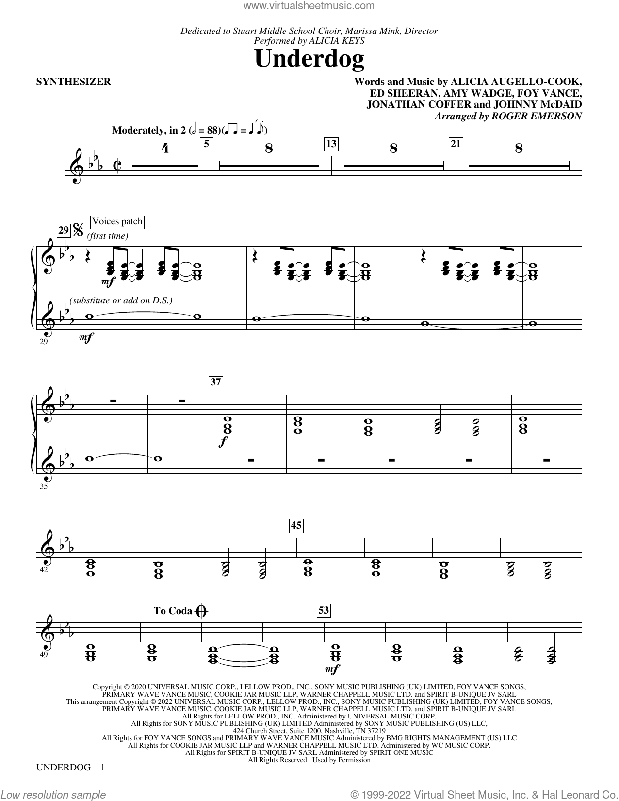 Underdog (arr. Roger Emerson) (complete set of parts) sheet music for ...