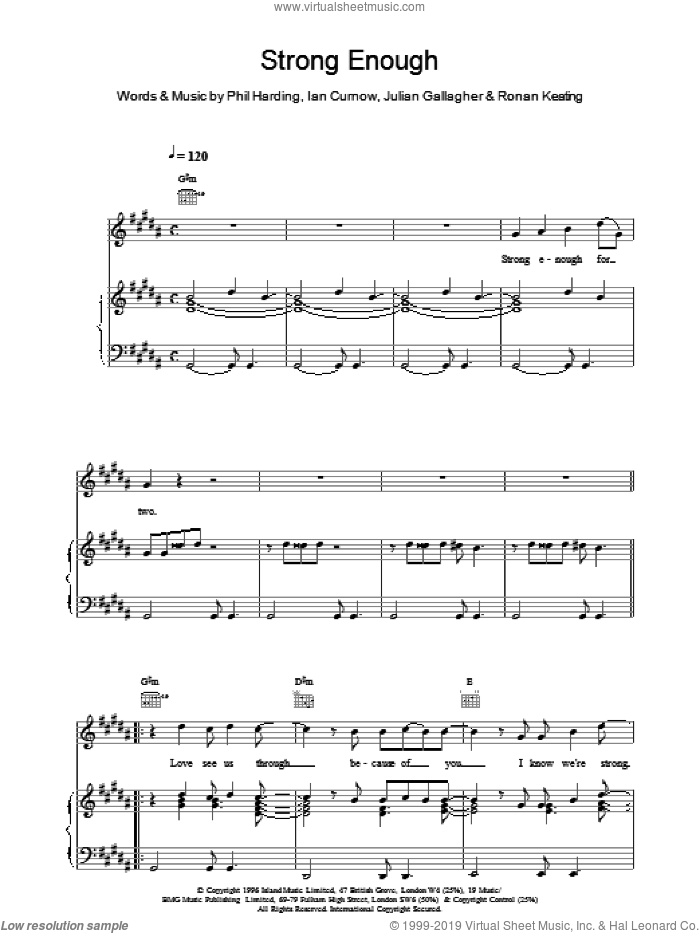 Boyzone: Strong Enough sheet music for voice, piano or guitar