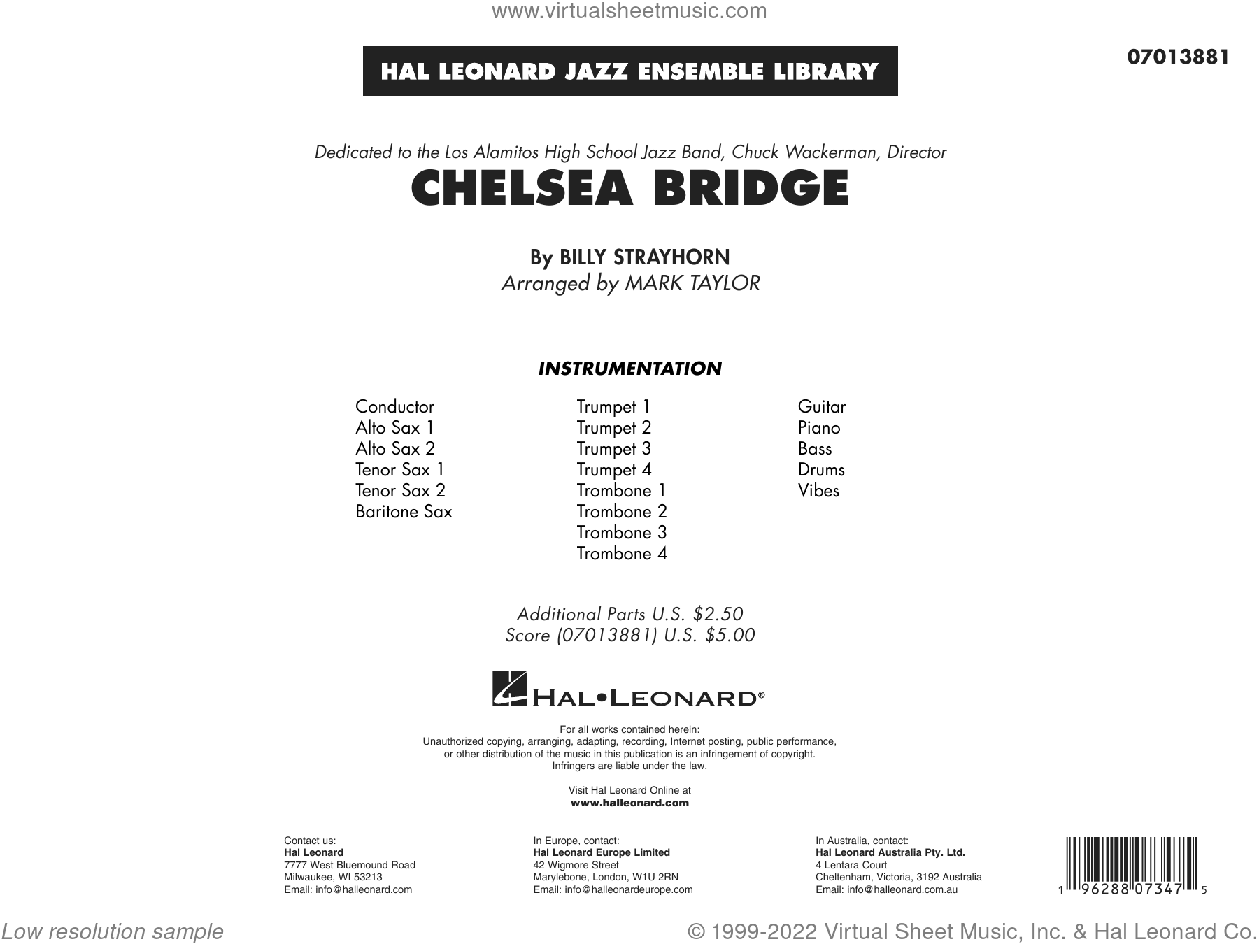 Chelsea Bridge (arr. Mark Taylor) sheet music (complete collection) for ...