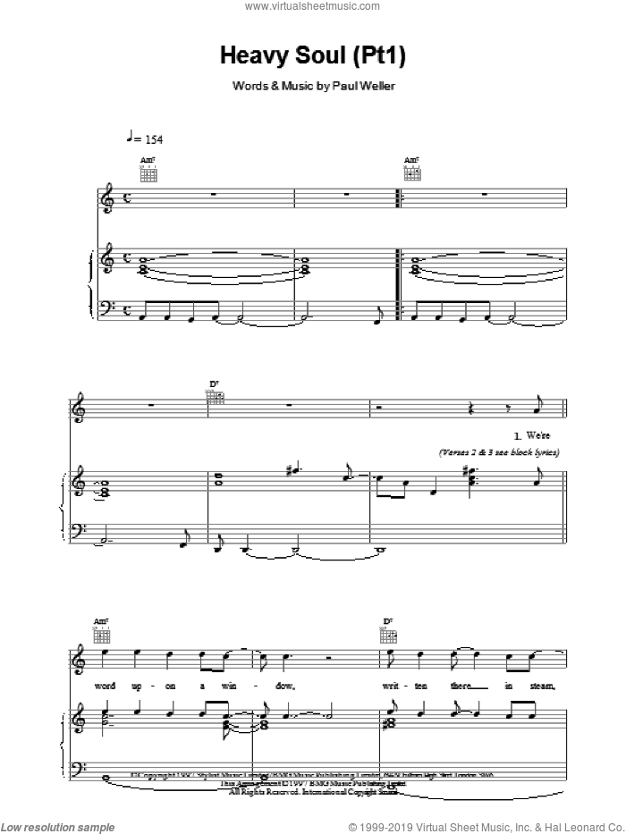Heavy Soul (Pt1) sheet music for voice, piano or guitar (PDF)
