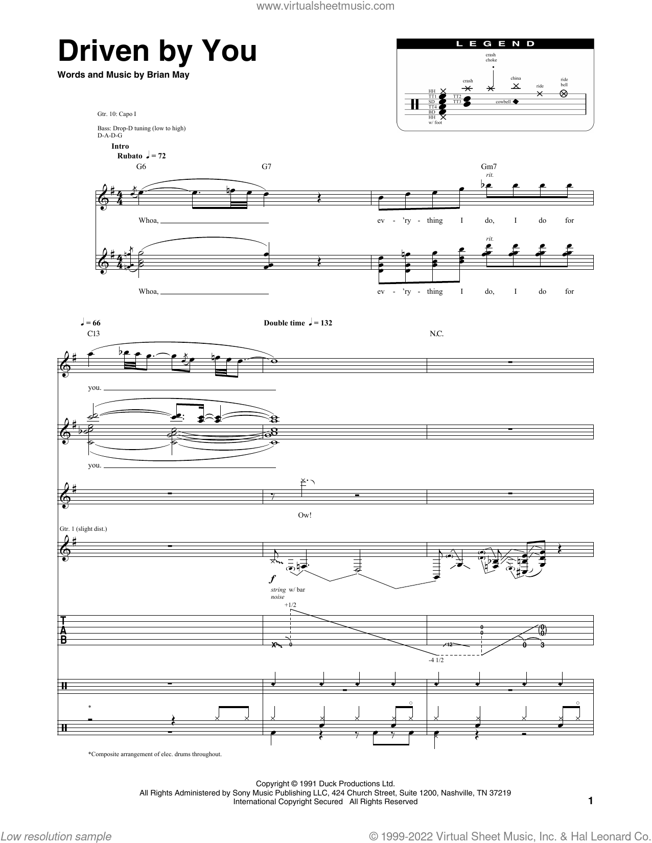 Driven By You sheet music for chamber ensemble (Transcribed Score)