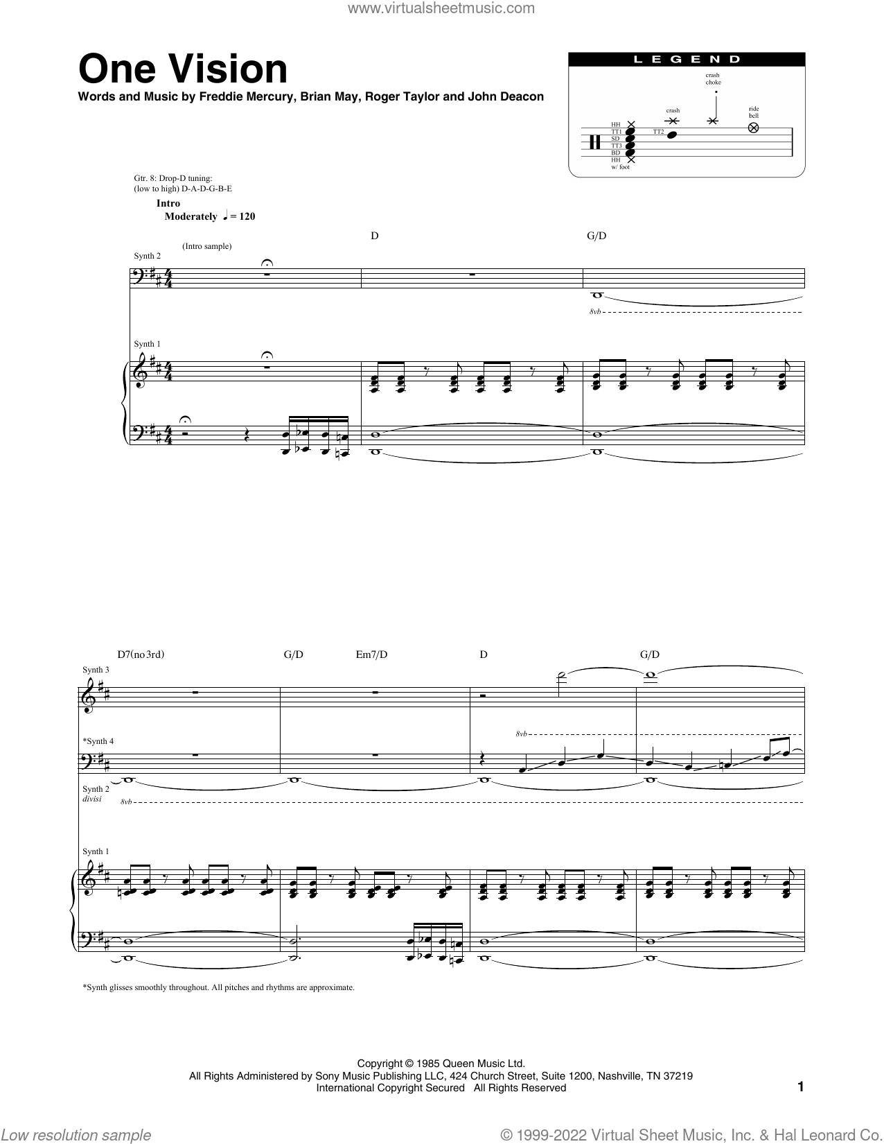 One Vision sheet music for chamber ensemble (Transcribed Score)