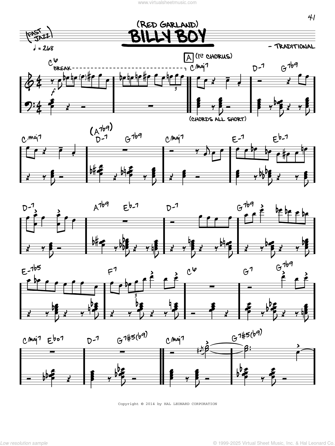 Billy Boy (solo only) sheet music (real book - melody and chords) (real ...
