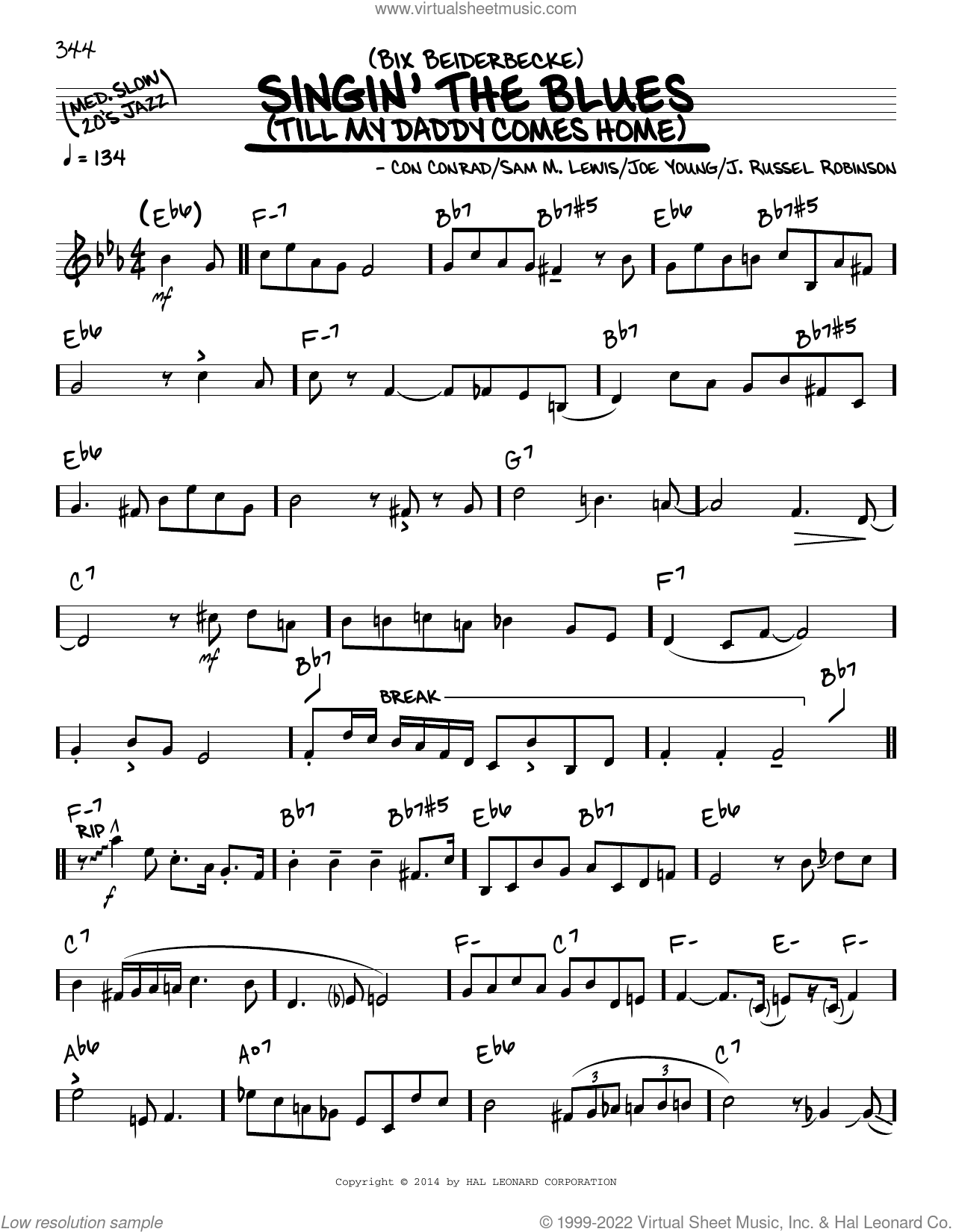 Singin' The Blues sheet music (real book - melody and chords) (real book)