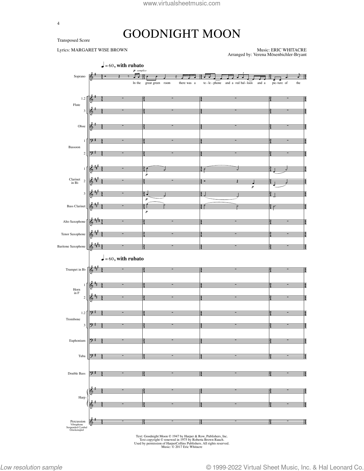 Goodnight Moon (for Wind Ensemble and Soloist) (arr. Verena ...