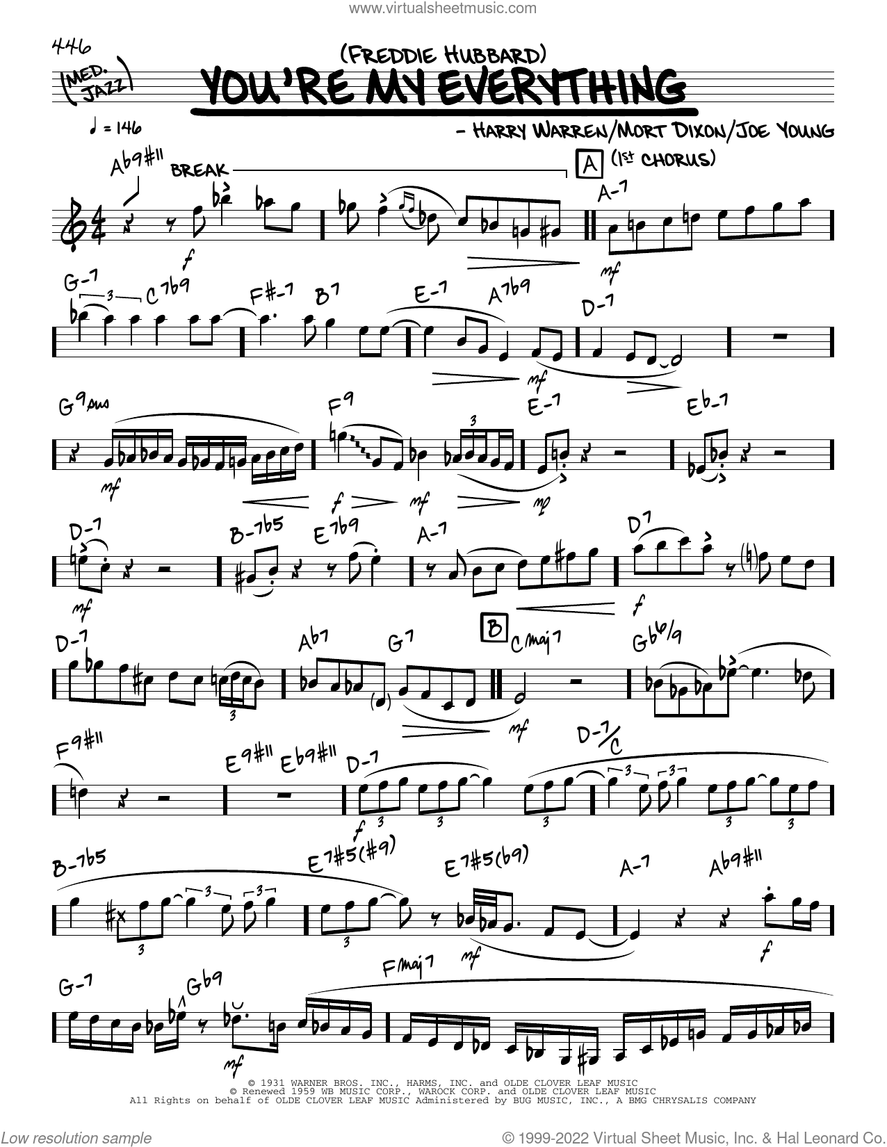 You're My Everything (solo only) sheet music (real book - melody and chords) (real book)