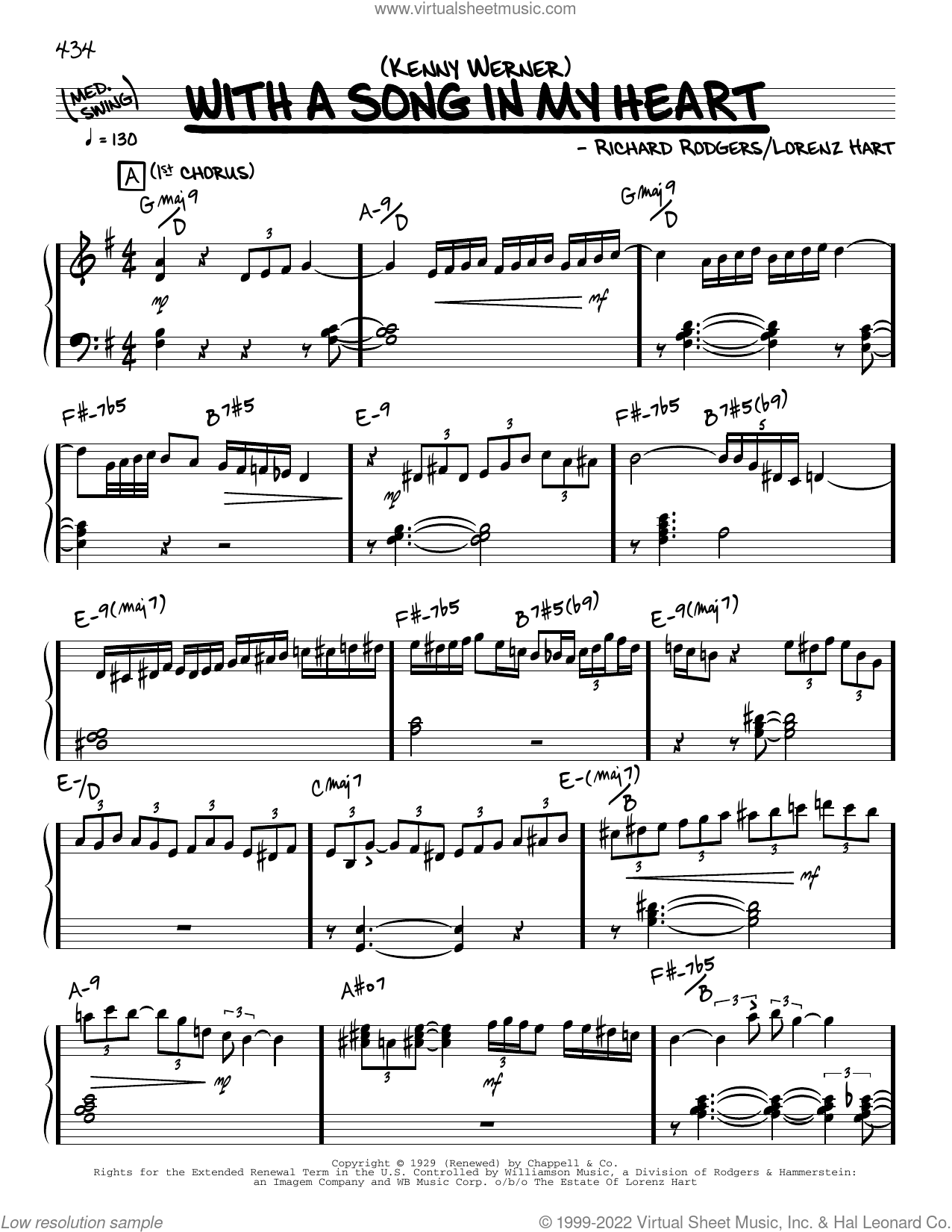 With A Song In My Heart (solo only) sheet music (real book - melody and ...