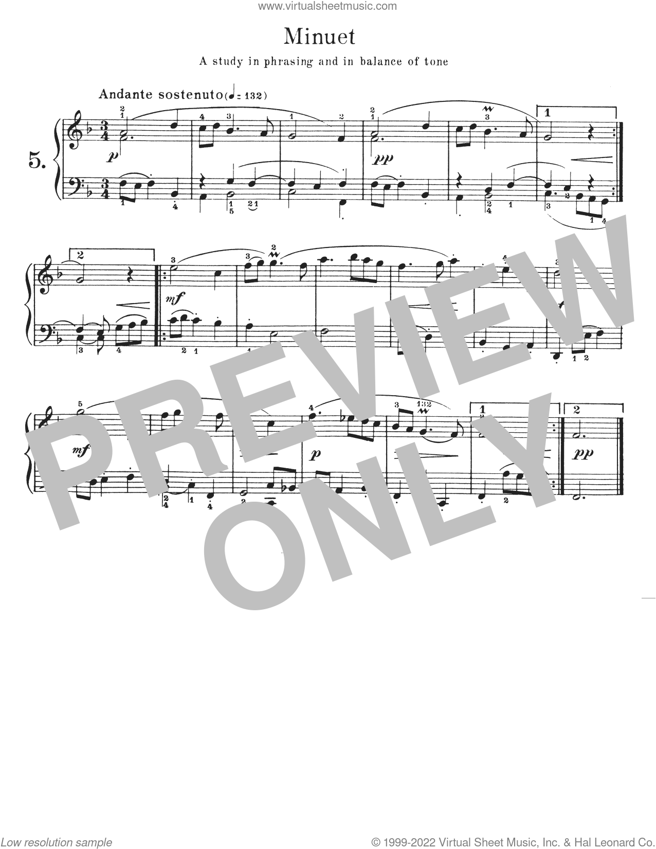 Overture In F Major, BWV 820 sheet music for piano solo (PDF)