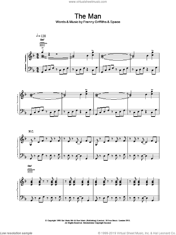 The Man sheet music for voice, piano or guitar (PDF)
