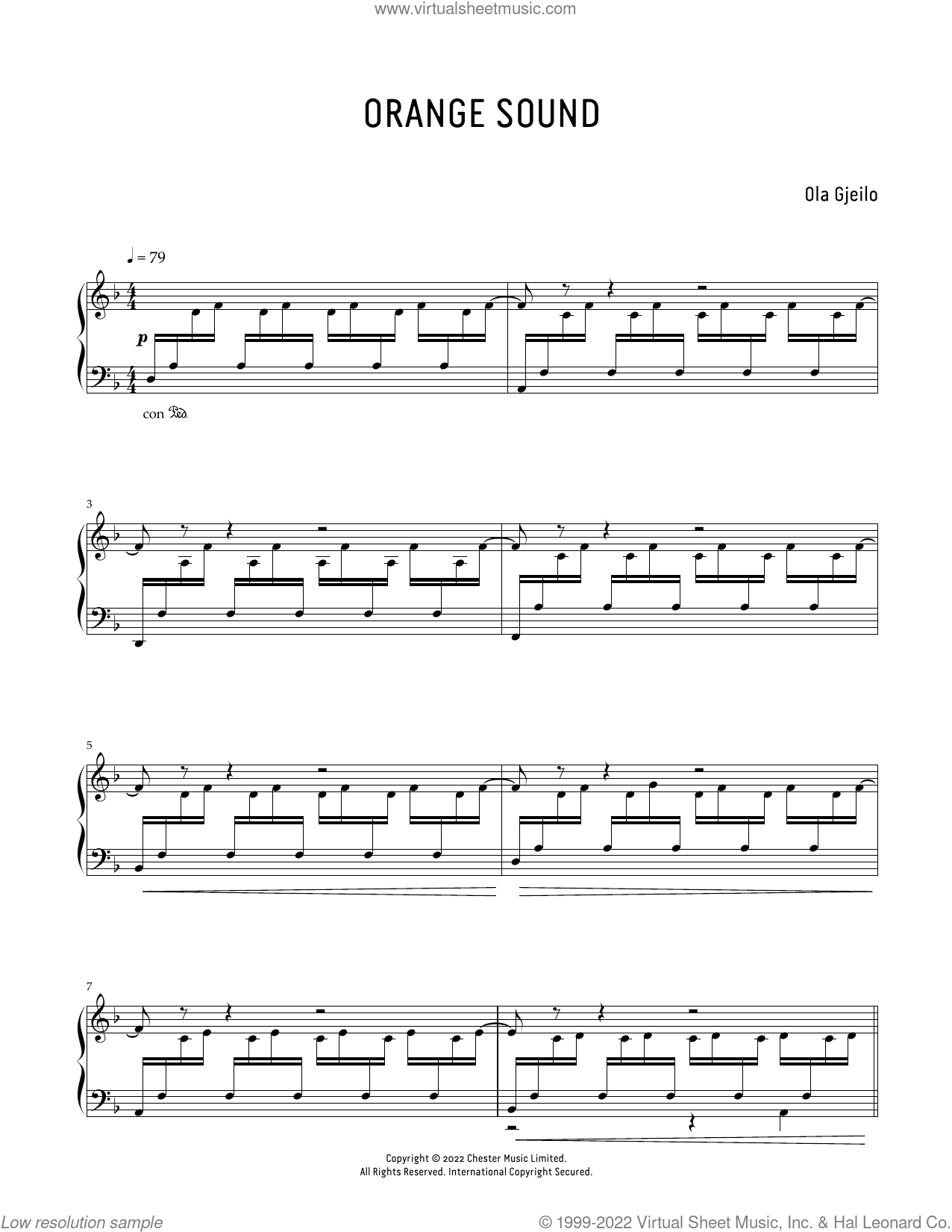 Orange Sound sheet music for piano solo (PDF)